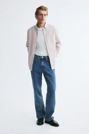 H&M Regular Fit Oxford Shirt - Red/striped