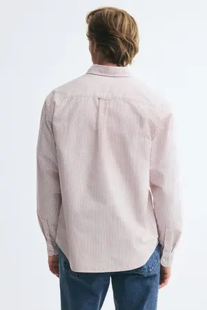 H&M Regular Fit Oxford Shirt - Red/striped