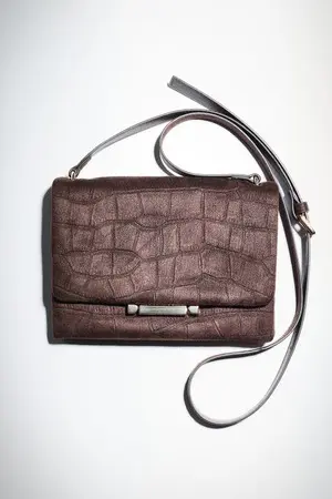 H&M Crossbody Bag With Adjustable Shoulder Strap And Magnetic Fastener - Dark Brown
