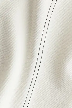 H&m V-neck Textured Jersey Top With Voluminous Sleeves