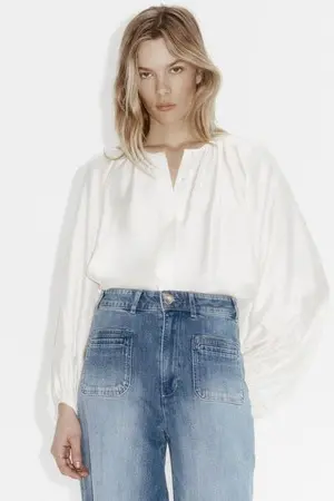 H&M Wide High-rise Denim Jeans - Denim Blue