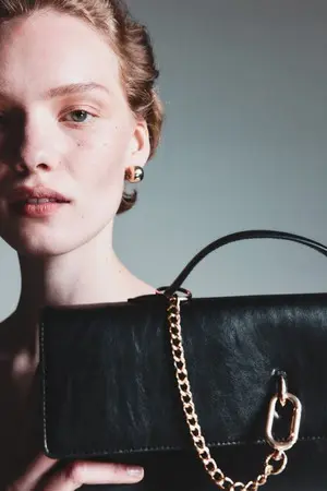 H&m Rectangular Crossbody Bag With Chain Detail