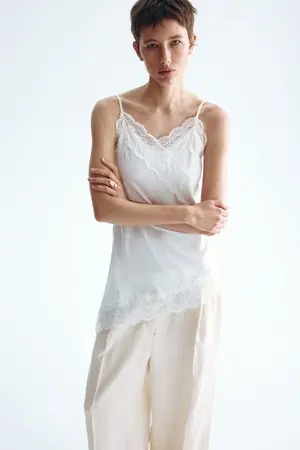 H&m Tailored Wide-leg Trousers - Light Beige