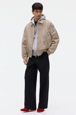 H&m Twill Jacket With Stand Collar