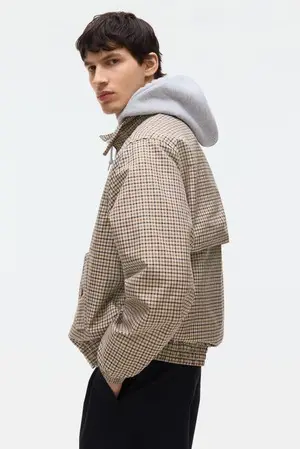 H&m Twill Jacket With Stand Collar