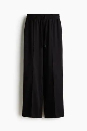 H&m Wide Crease-front Joggers - Black