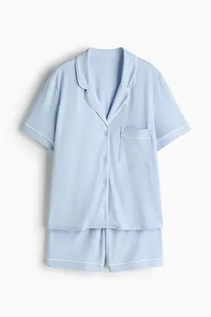 H&m Viscose-blend Pyjamas Light Blue