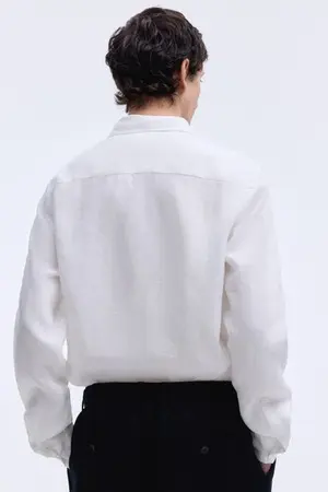 H&M Slim Fit Linen Shirt - White