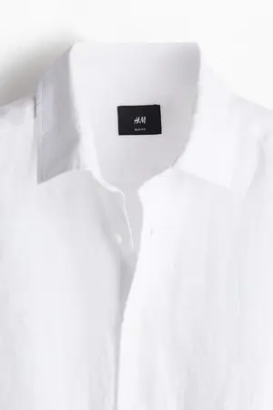 H&M Slim Fit Linen Shirt - White