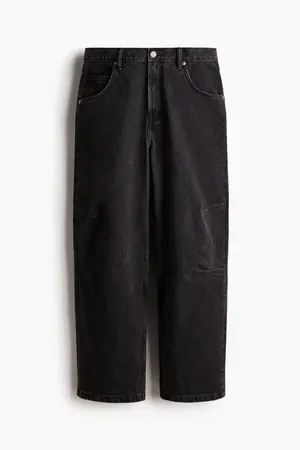 H&m Baggy Darted Jeans - Black