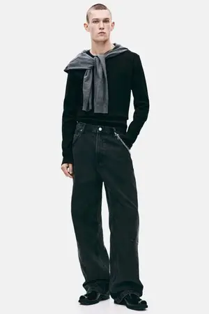 H&m Baggy Darted Jeans - Black