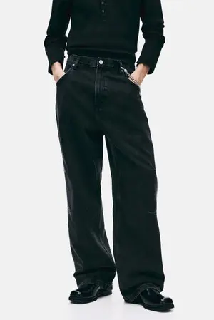 H&m Baggy Darted Jeans - Black