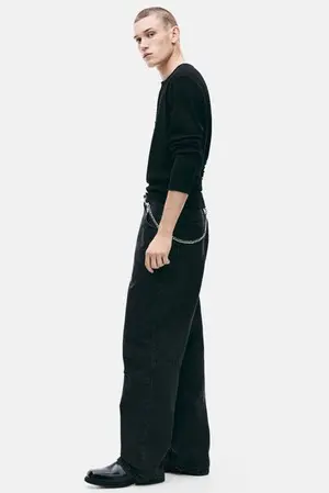 H&m Baggy Darted Jeans - Black
