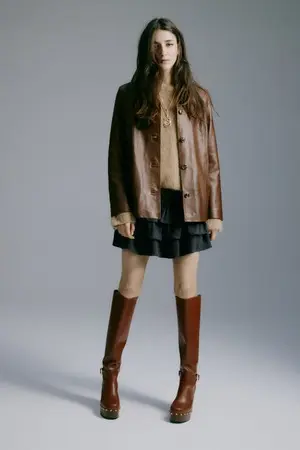 H&m Tiered Skort With Smocked Waist