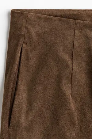 H&m Barrel Leg Pants In Jersey - Brown