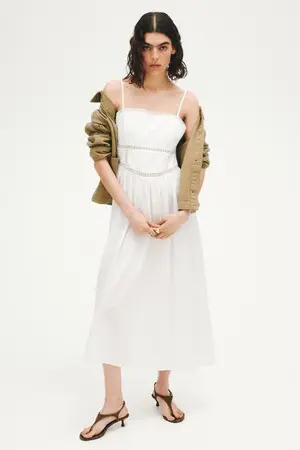 H&m Tie-strap Cotton Midi Dress