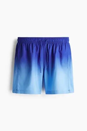 H&m Swim Shorts With Drawstring Waist - Blue/gradient