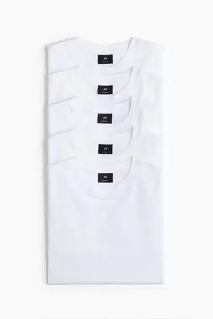 H&M 5-pack Regular Fit T-shirts - White