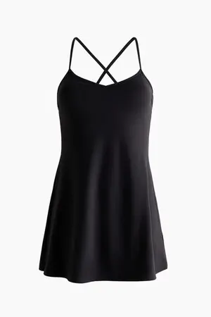 H&m Short Tennis Dress With Sweetheart Neckline And Criss-cross Straps