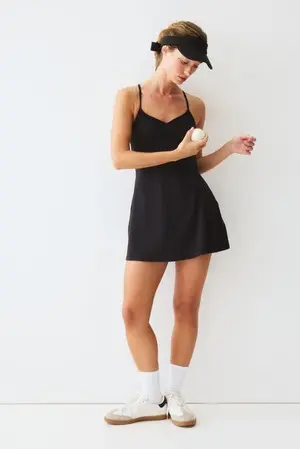 H&m Short Tennis Dress With Sweetheart Neckline And Criss-cross Straps