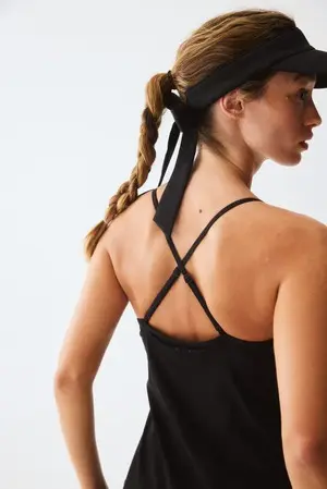 H&m Short Tennis Dress With Sweetheart Neckline And Criss-cross Straps