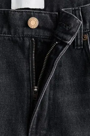 H&m Super Wide High Waist Jeans - Washed Black