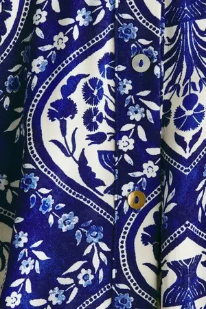H&m Tie-belt Printed Shirt Dress