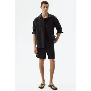 H&m Linen-blend Relaxed Fit Shorts - Black