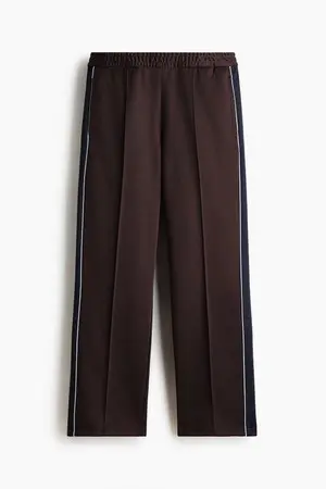 H&m Relaxed Fit Track Pants - Brown/stripes