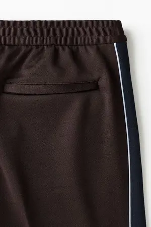 H&m Relaxed Fit Track Pants - Brown/stripes