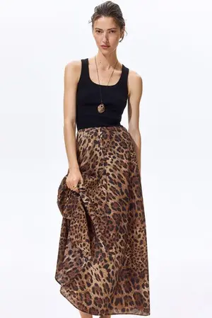 H&m Satin Maxi Skirt