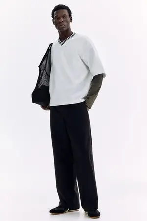 H&m Relaxed Fit Twisted Trousers - Black