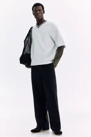 H&m Relaxed Fit Twisted Trousers - Black