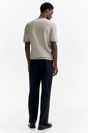 H&m Regular Fit Twill Suit Trousers - Black