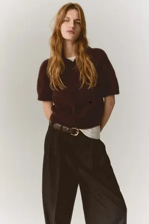 H&m Alpaca-blend Knit Polo Shirt - Dark Brown