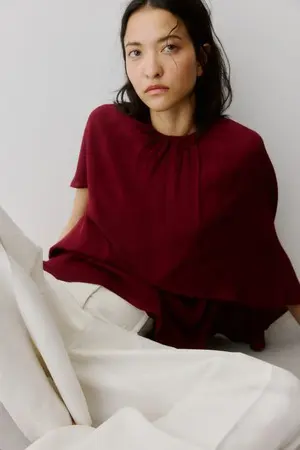 H&m Sleeveless Asymmetric Cape Blouse