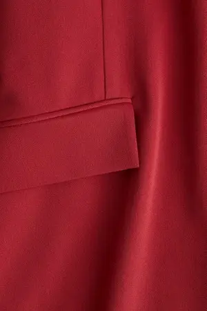 H&M Fitted Twill Short Dress - Dark Red