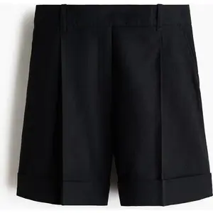 H&m Tailored Linen-blend Shorts - Black