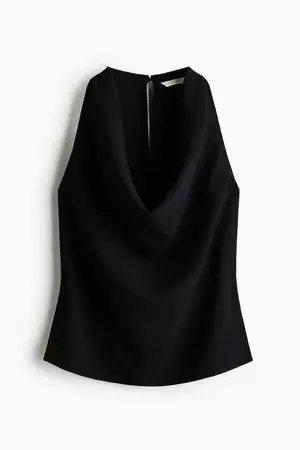 H&m Sleeveless Cowl Neck Top With Back Keyhole Detail