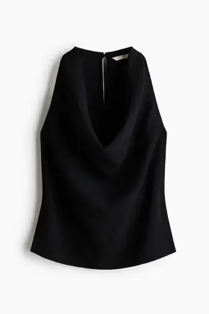 H&m Sleeveless Cowl Neck Top With Keyhole Back