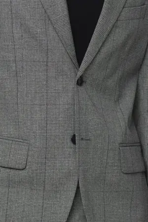 H&m Regular Fit Single-breasted Jacket - Gray/plaid