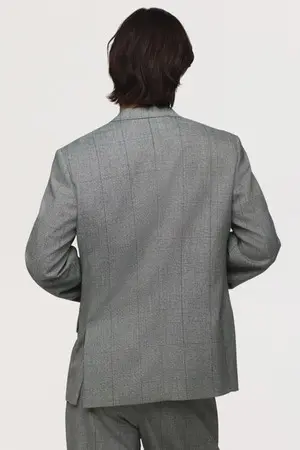 H&m Regular Fit Single-breasted Jacket - Gray/plaid