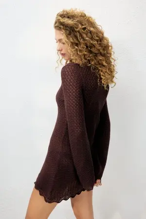 H&m Pointelle Knit Mini Beach Dress