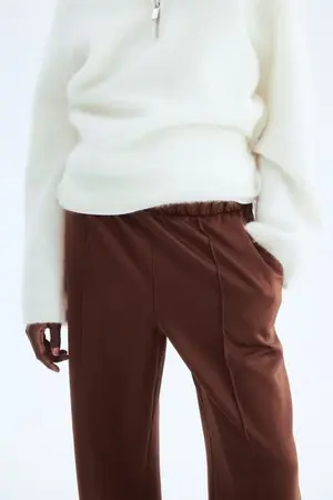 H&m Loose-fit Crease-front Pull-on Pants - Brown