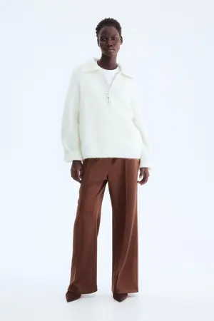 H&m Loose-fit Crease-front Pull-on Pants - Brown