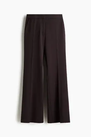 H&m Flared Tailored Trousers - Dark Brown