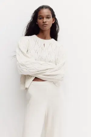H&m Pointelle Knit Trousers