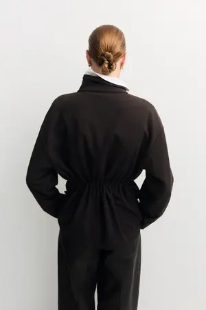 H&m Ponte Di Roma Funnel Neck Jacket