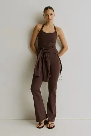 H&M Flared Yoga Leggings With Softmove™ Technology - Choco Mocha