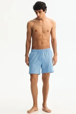 H&m Seersucker Swim Shorts With Drawstring Waist